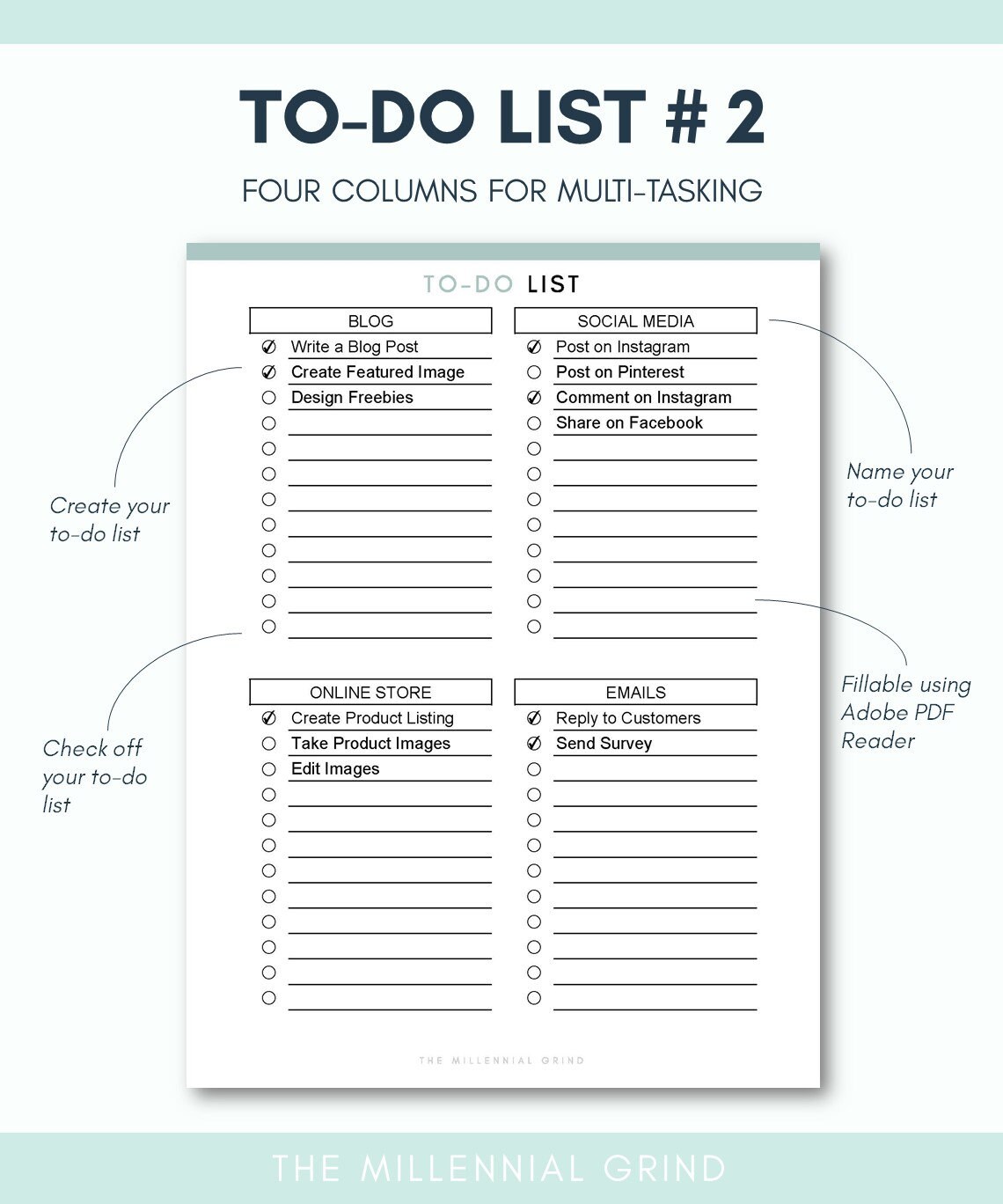 To Do List Printable Page Instant PDF Download 3 Editable - Etsy