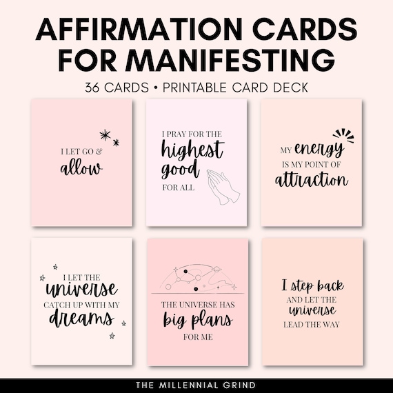 Affirmation Cards Printable Affirmation Cards Deck | Etsy