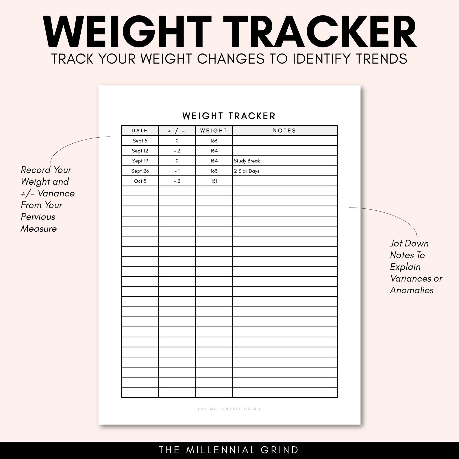 Weight Loss Tracker Printable | Weight Tracker | Weight Loss Tracker ...