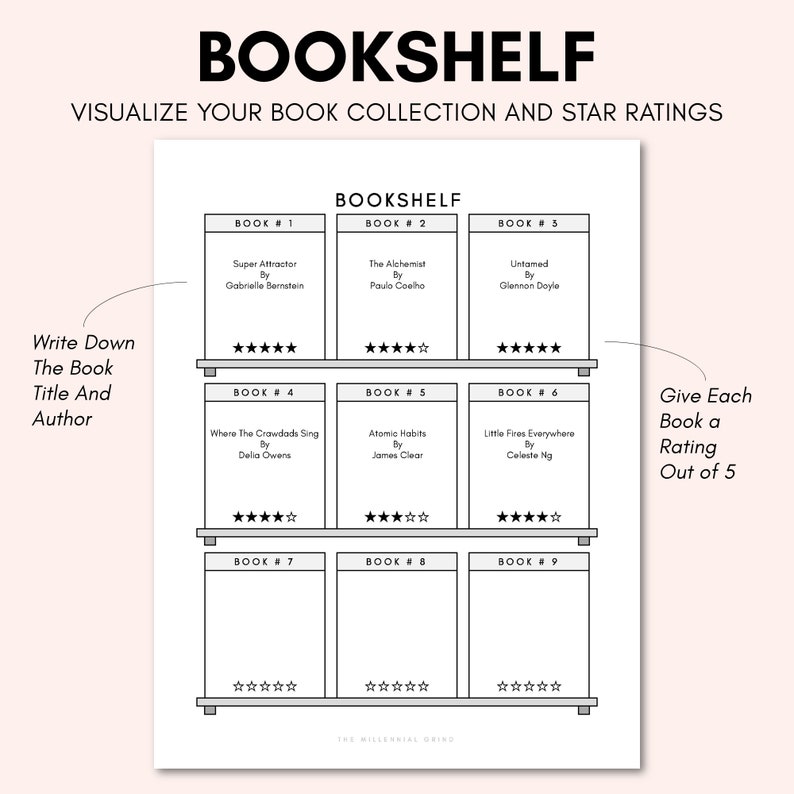 Reading Planner Reading Journal Reading List Reading Log - Etsy Canada