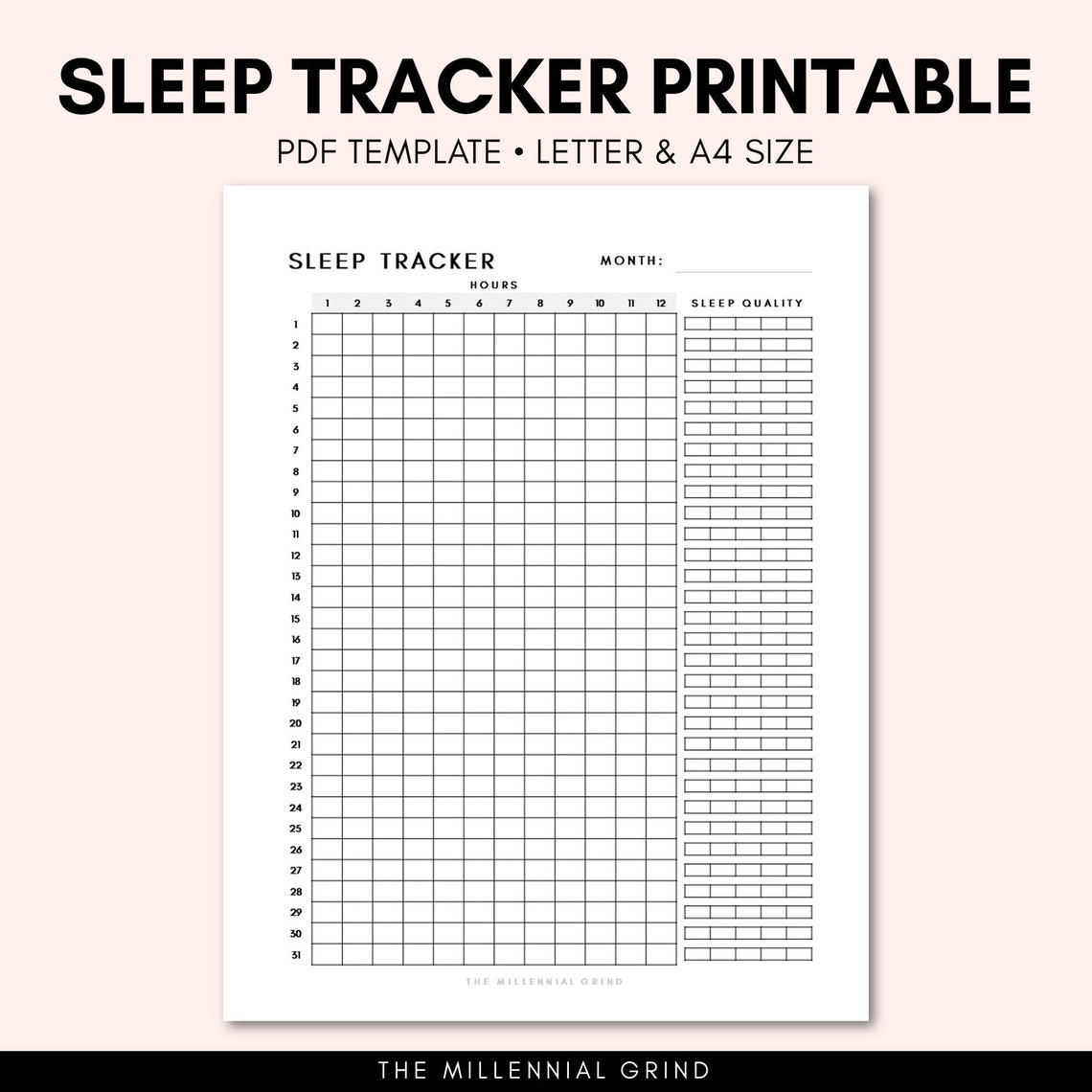 Sleep Tracker Printable | Sleep Tracker Template | Sleep Tracker ...