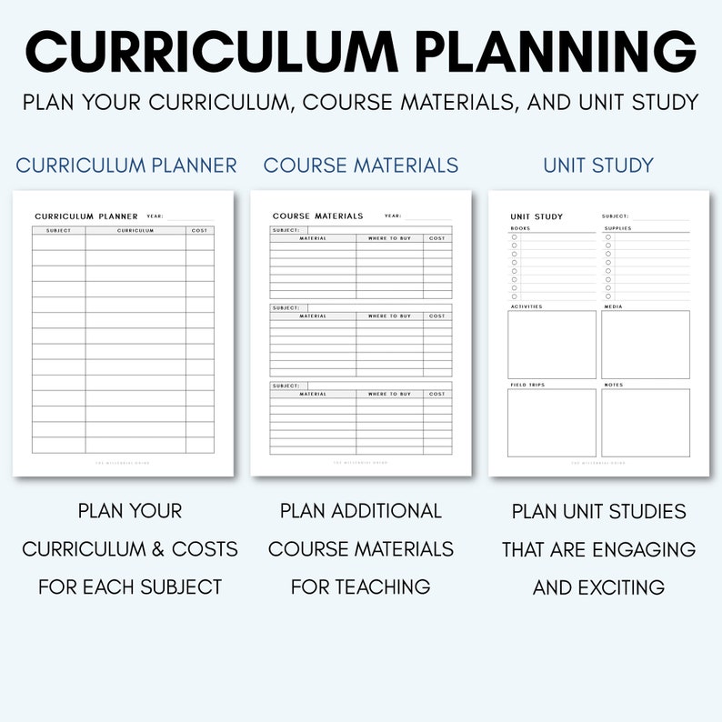 Homeschool Planner | Homeschool Printables | Editable PDF | Homeschool ...