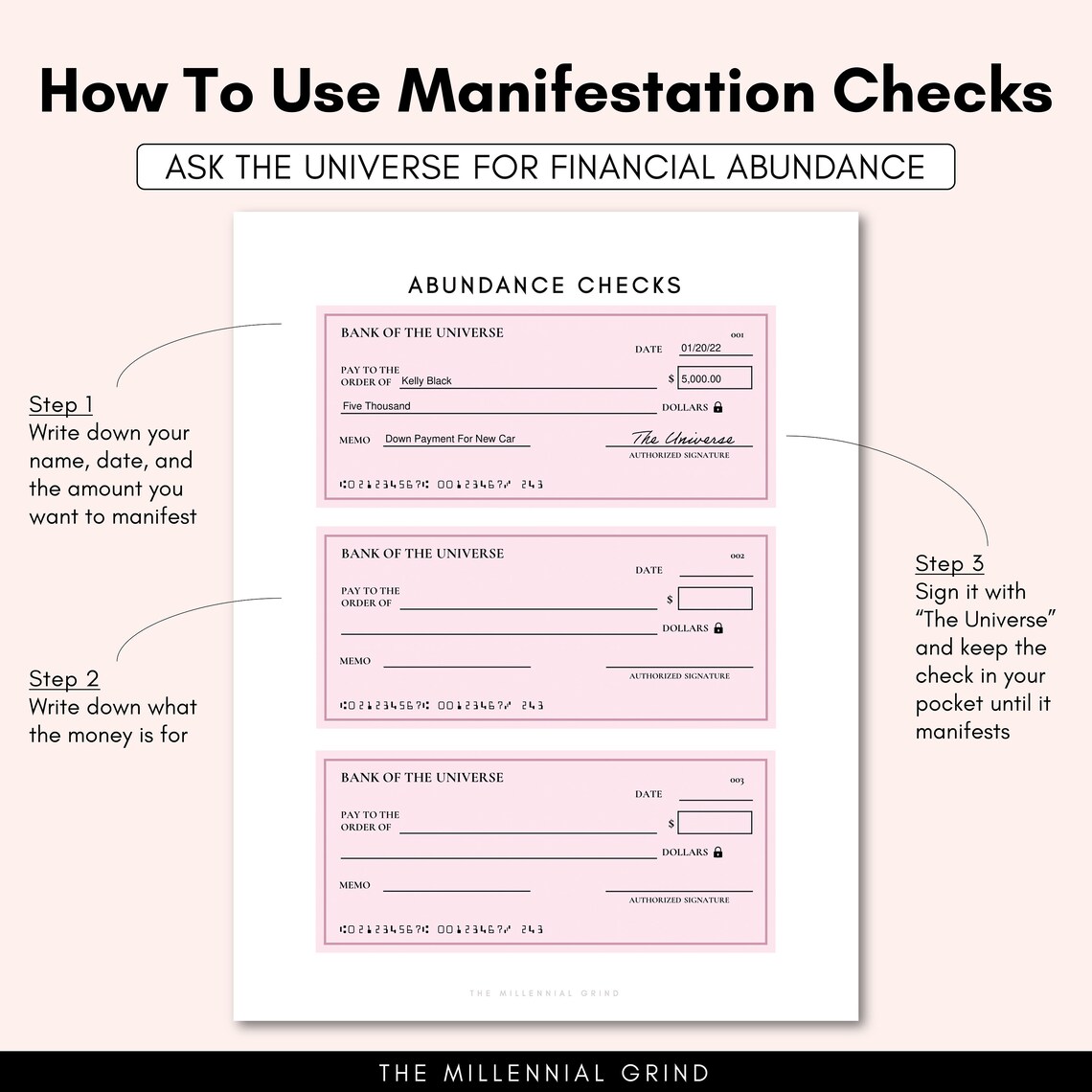 Printable Manifestation Checks | Manifestation Cheques | Abundance ...