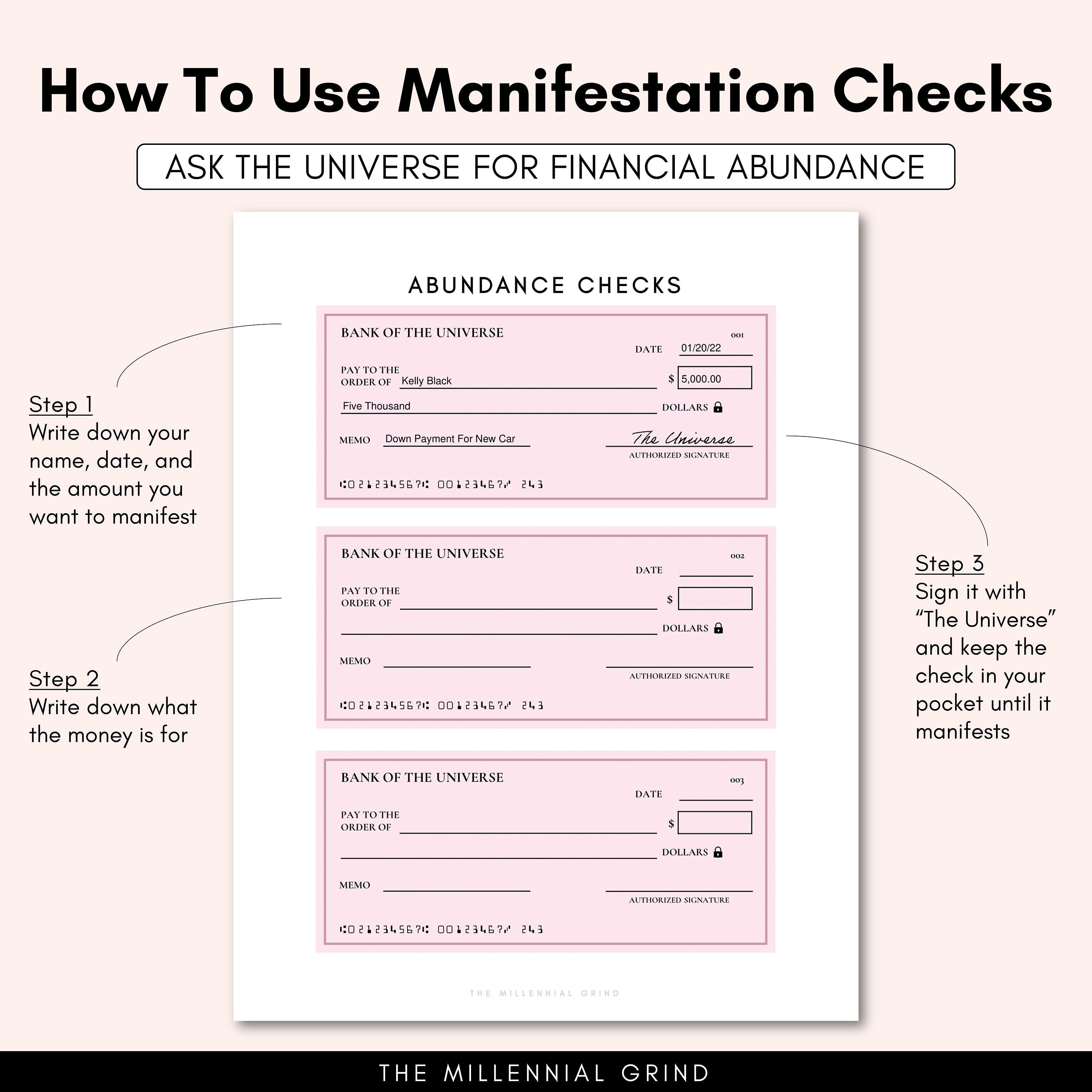 Printable Manifestation Checks | Manifestation Cheques | Abundance ...
