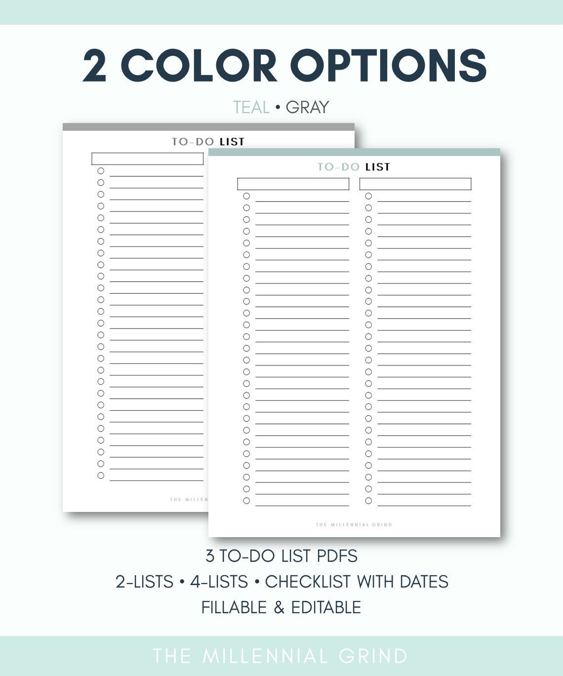 To Do List Printable Page Instant PDF Download 3 Editable - Etsy Canada