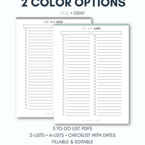 To Do List Printable Page | Instant PDF Download | 3 Editable Pdfs | Letter Size | 2 Colors - Etsy
