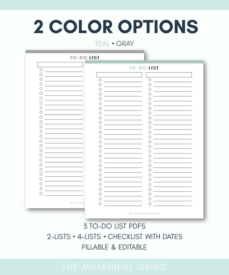 To Do List Printable Page | Instant PDF Download | 3 Editable Pdfs ...