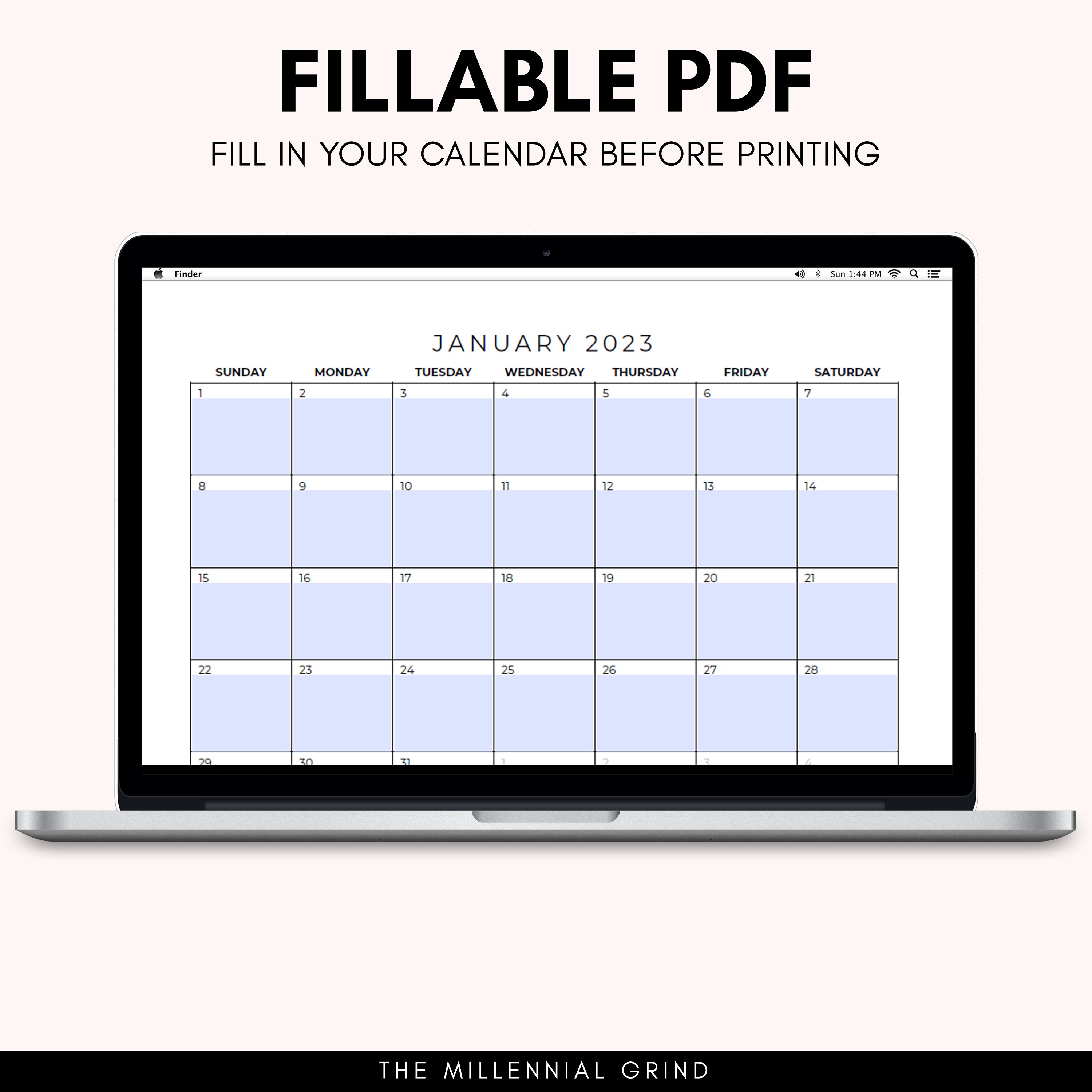 2023 Calendar Printable | 2023 Calendar Template | 2023 Monthly ...