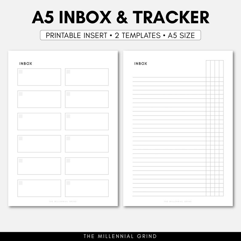 A5 Inbox Inserts | A5 Inbox Printable | A5 Inbox Planner Inserts ...