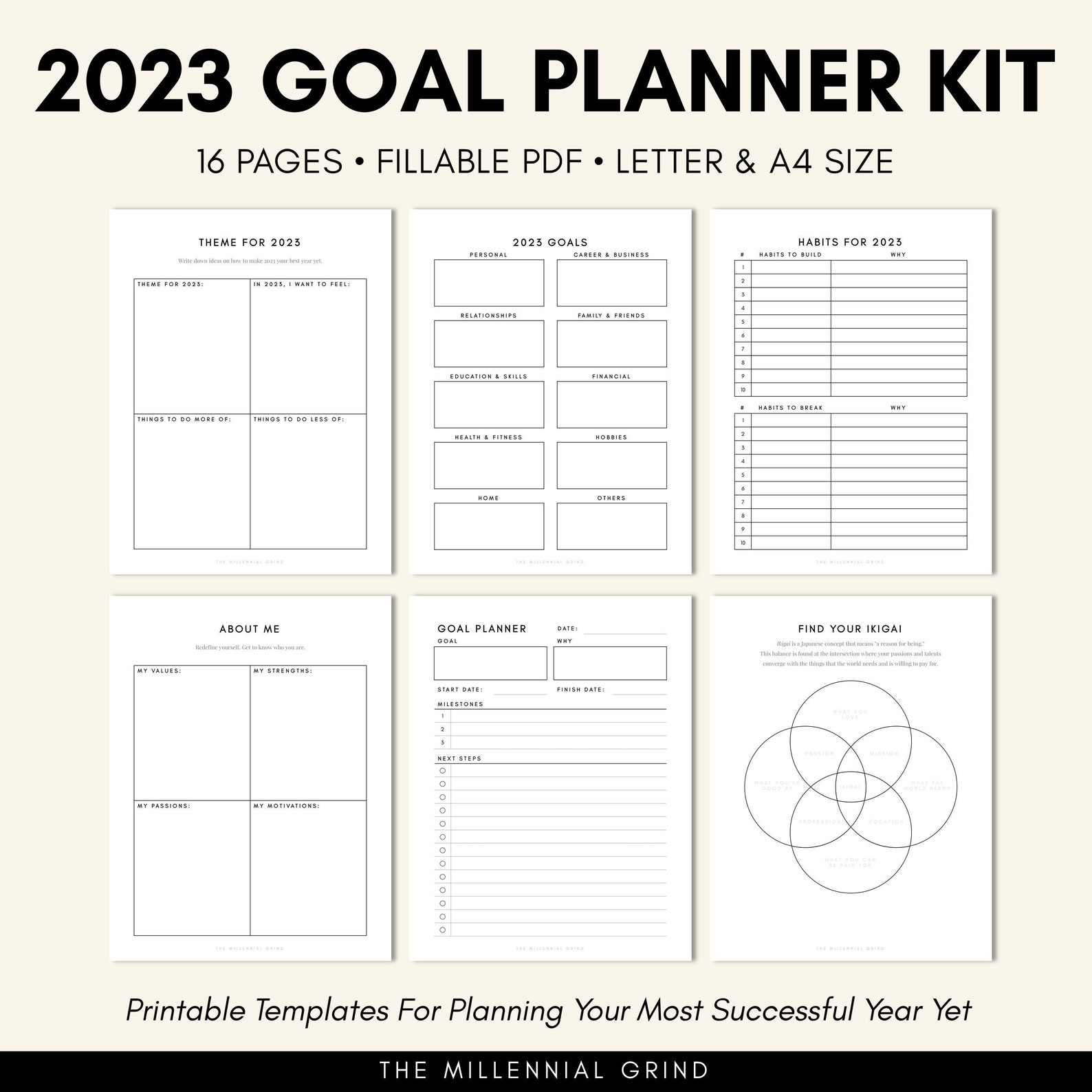 2023 Goal Planner | 2023 Goal Tracker | 2023 New Year Goal Planning ...