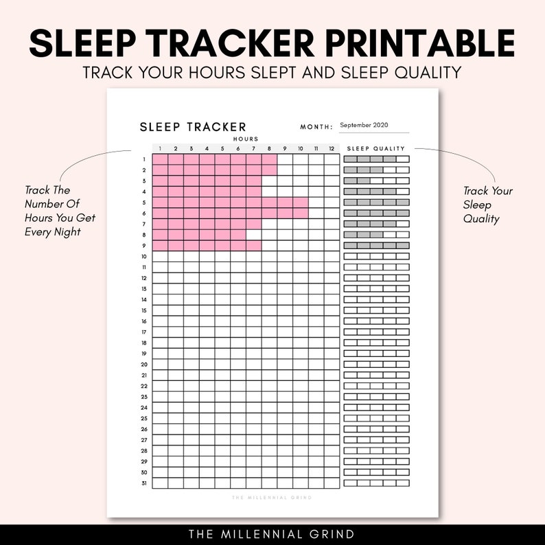 Sleep Tracker Printable | Sleep Tracker Template | Sleep Tracker ...