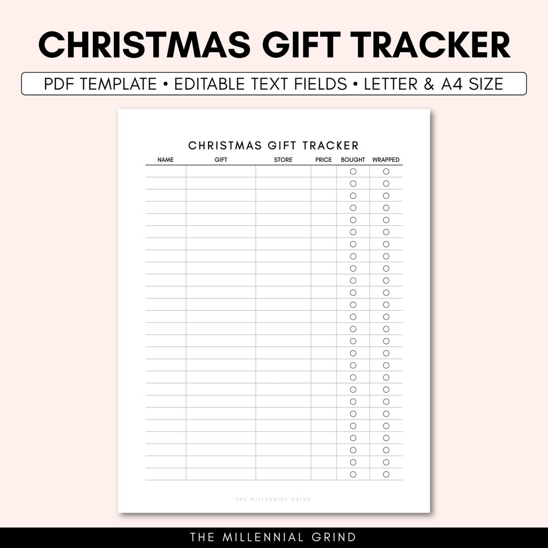 Christmas Gift List Printable | Christmas Gift Tracker Printable | Gift ...