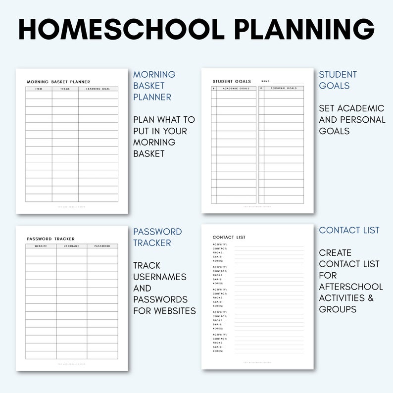 Homeschool Planner | Homeschool Printables | Editable PDF | Homeschool ...