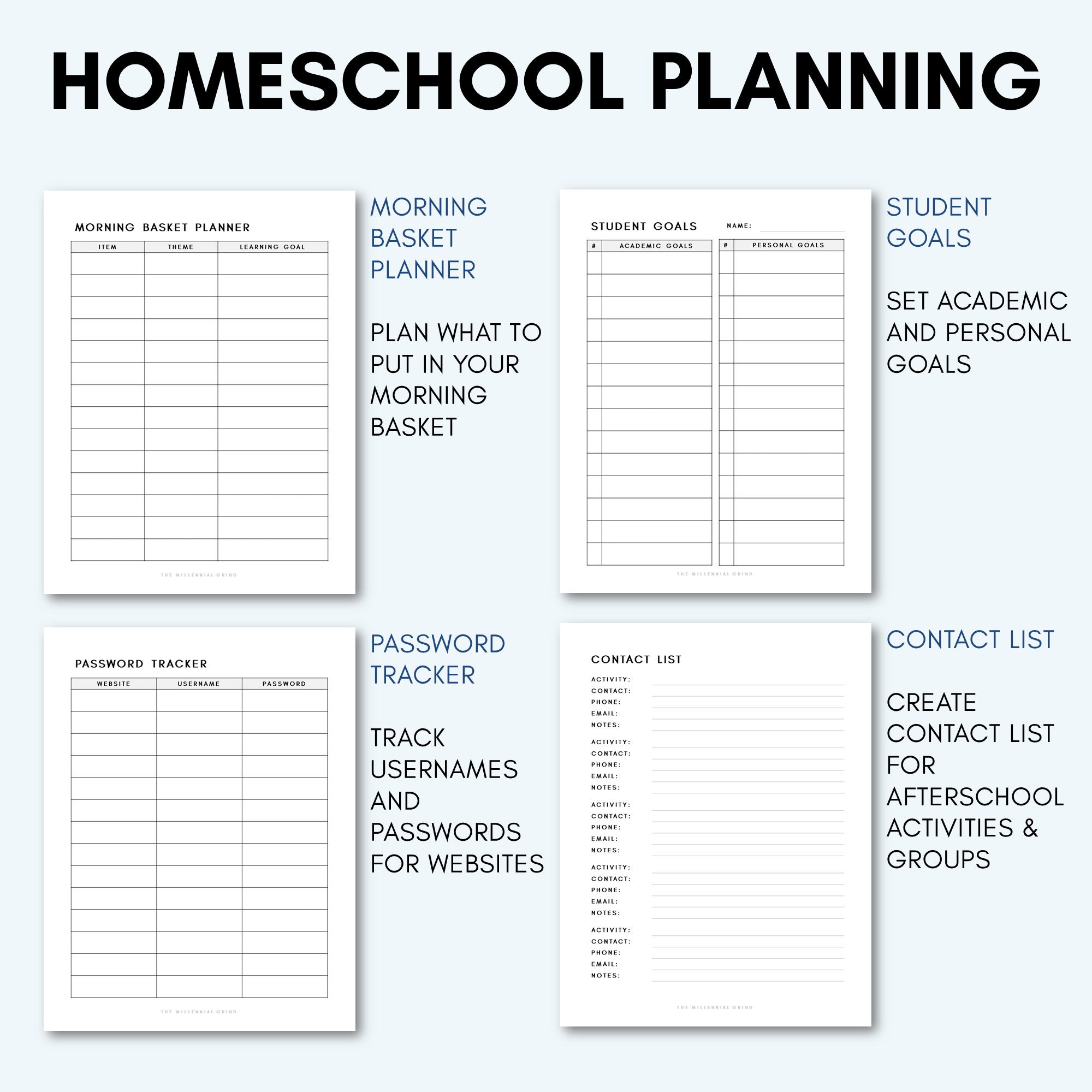 Homeschool Planner Homeschool Printables Editable PDF - Etsy