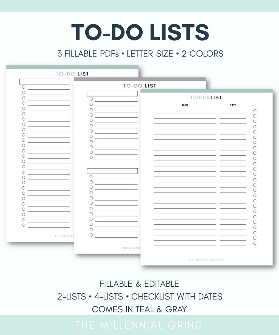 To Do List Printable Page | Instant PDF Download | 3 Editable Pdfs ...