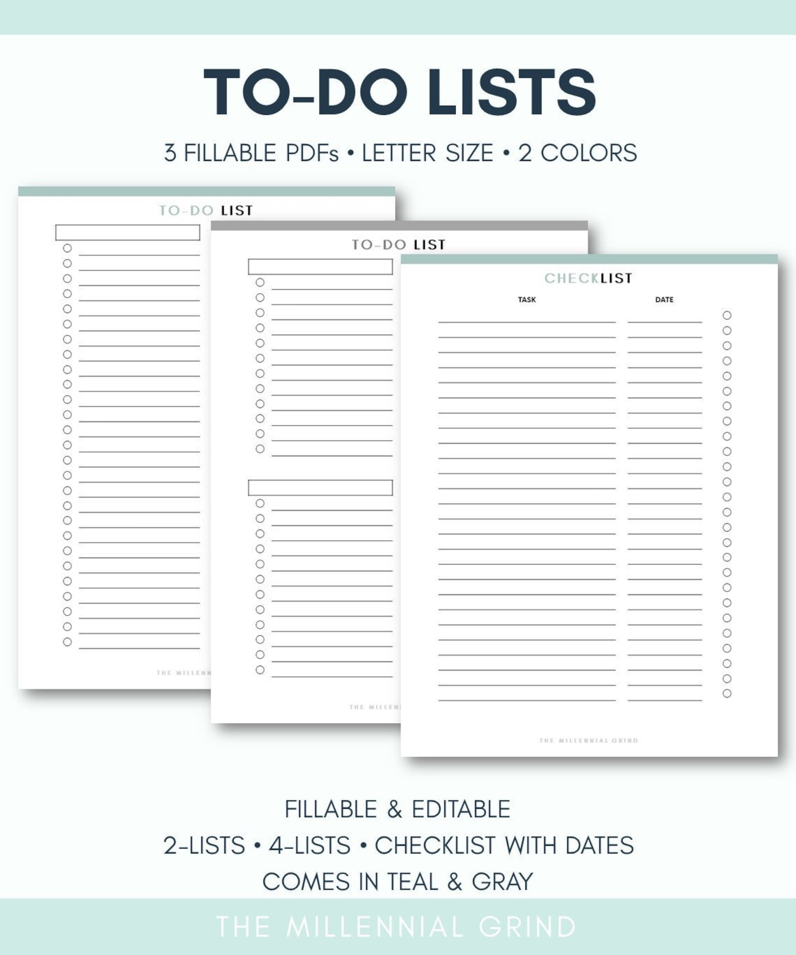 To Do List Printable Page Instant PDF Download 3 Editable - Etsy Canada