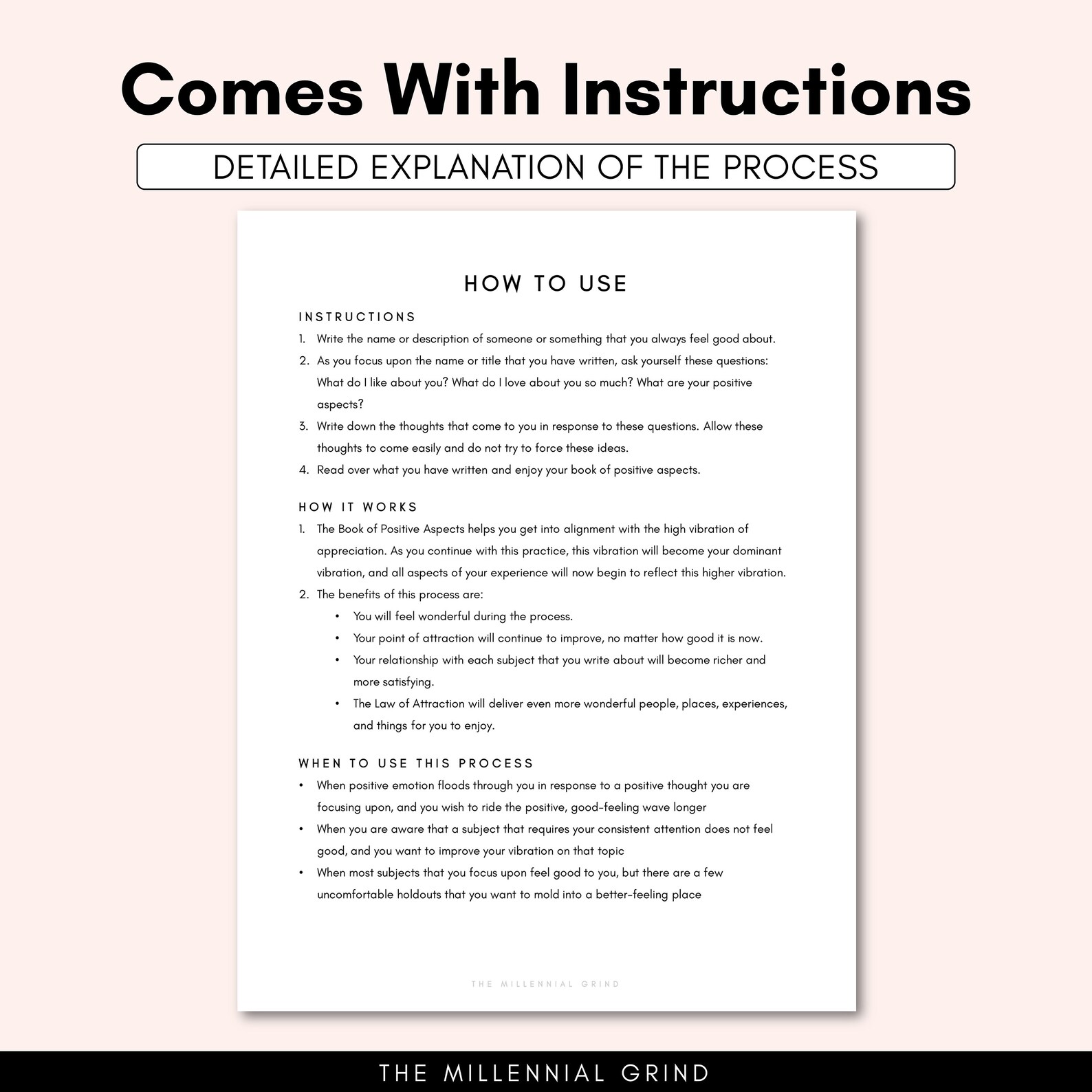 Book of Positive Aspects | Abraham Hicks | Law of Attraction Template ...