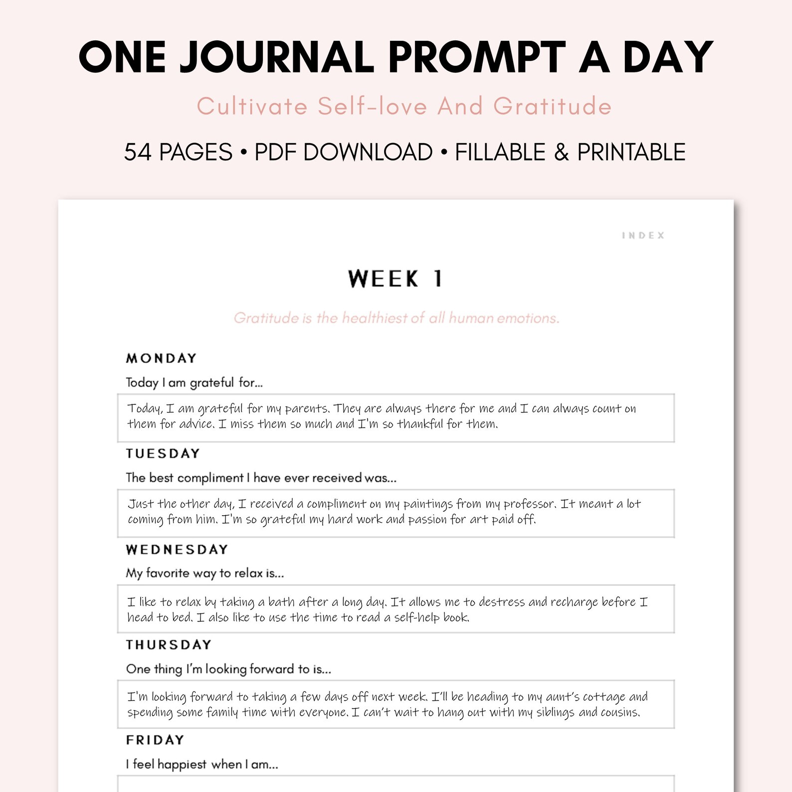 Digital Gratitude Journal | Gratitude Journal Prompts | Gratitude ...