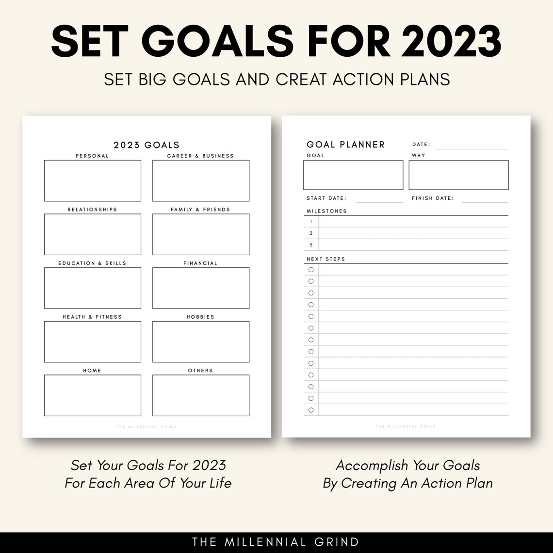 2023 Goal Planner | 2023 Goal Tracker | 2023 New Year Goal Planning ...