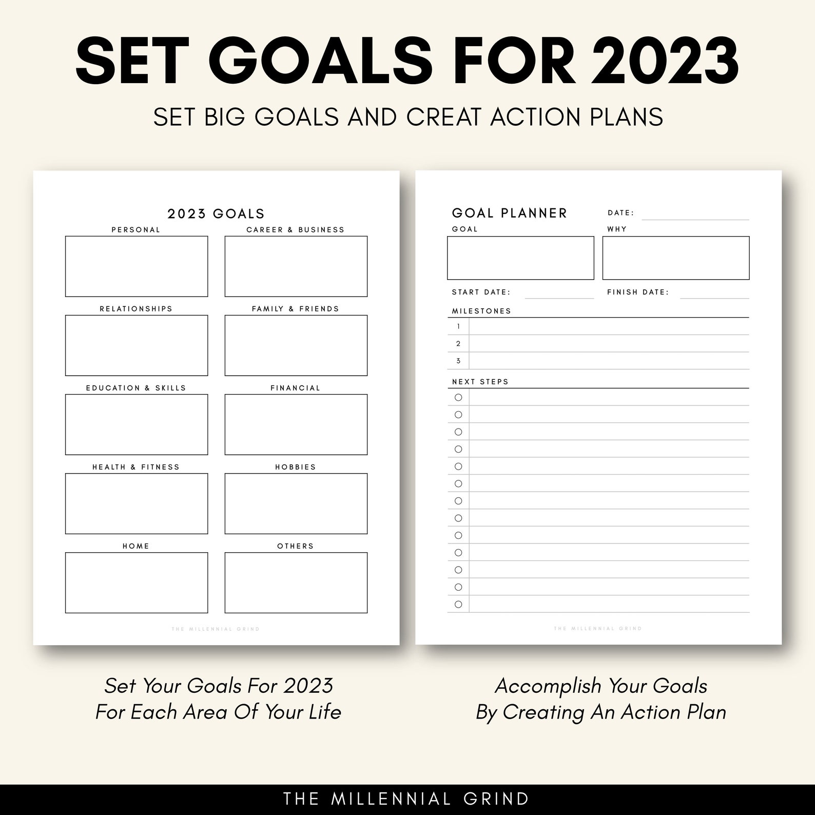 2023 Goal Planner | 2023 Goal Tracker | 2023 New Year Goal Planning ...