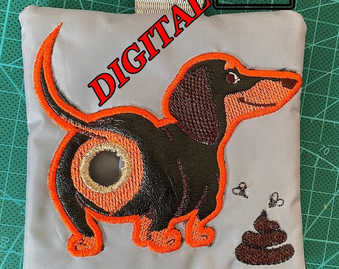 ITH Dachshund Poop Bag Dispenser Machine Embroidery Design. - Etsy