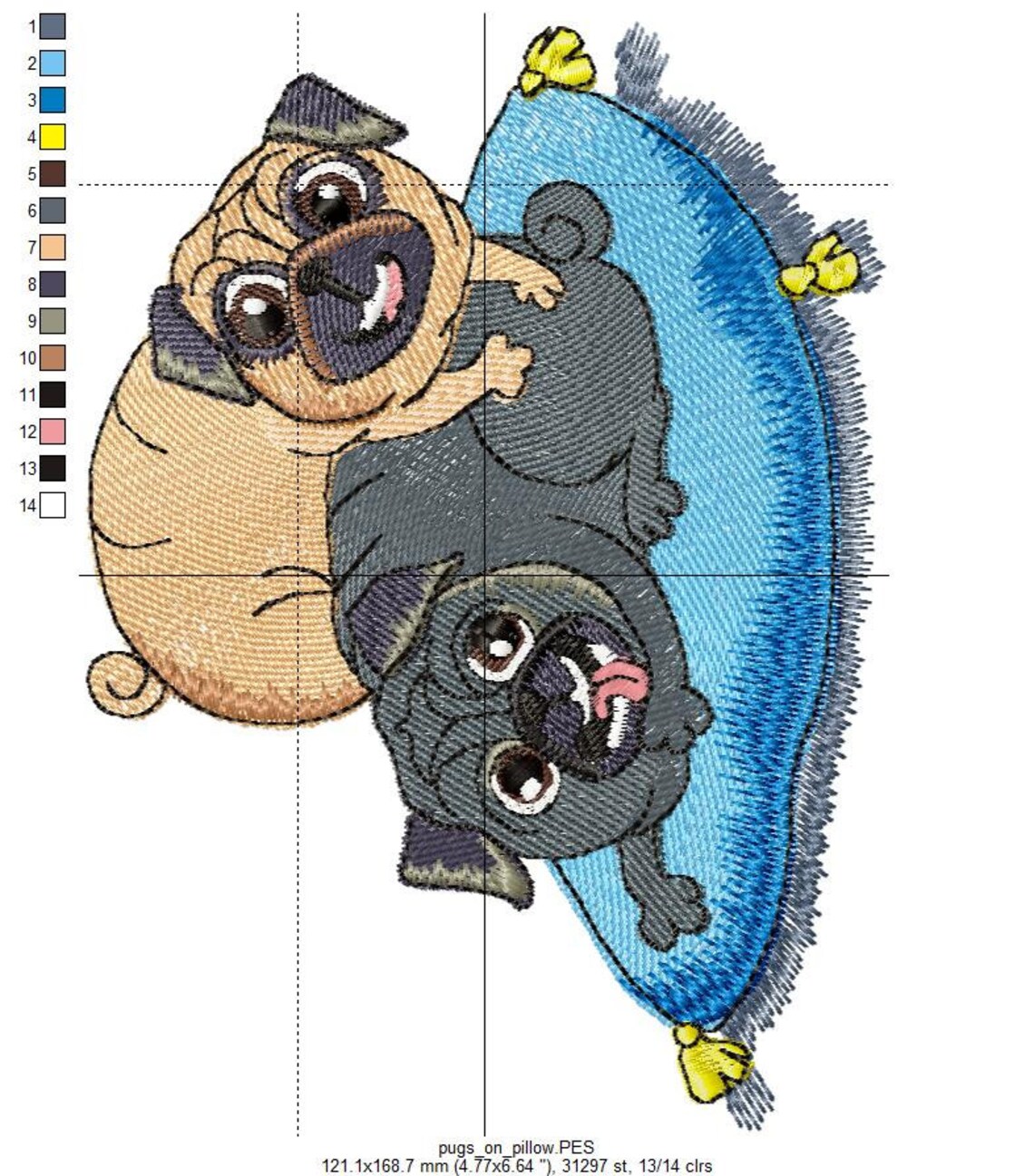 Pug Embroidery Design. Pug Dog. Pugs Machine Embroidery | Etsy