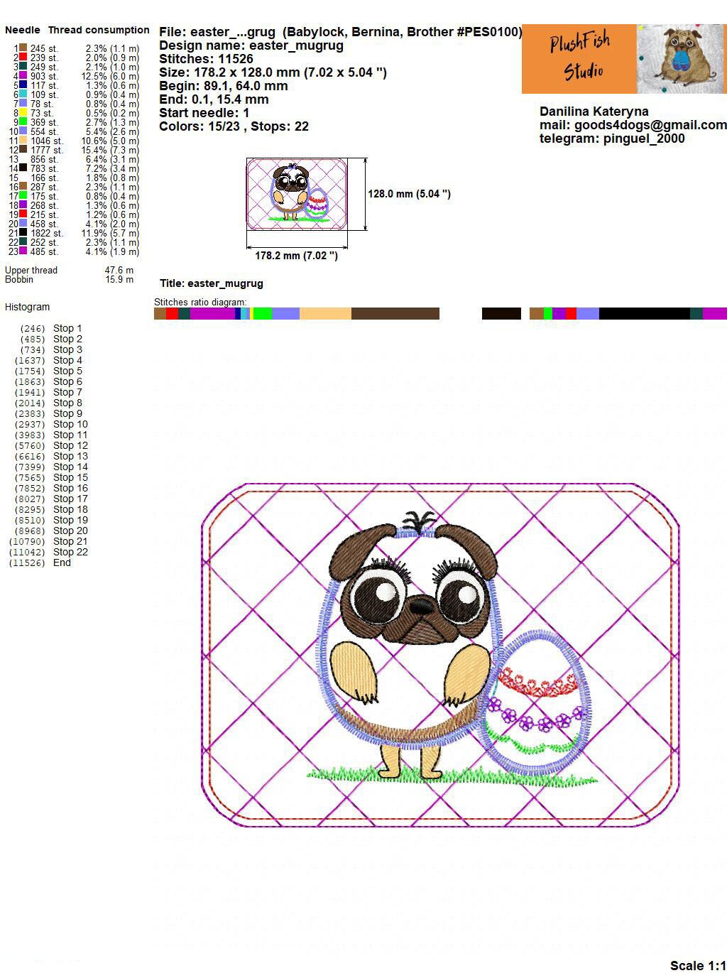 ITH Easter Pug Mug Rug Embroidery Design. Coaster Machine - Etsy