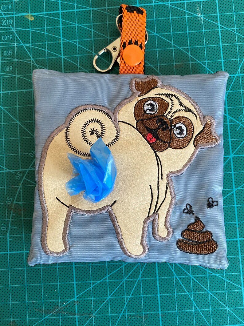 ITH Pug Poop Bag Dispenser Machine Embroidery Design. Poop Bag | Etsy