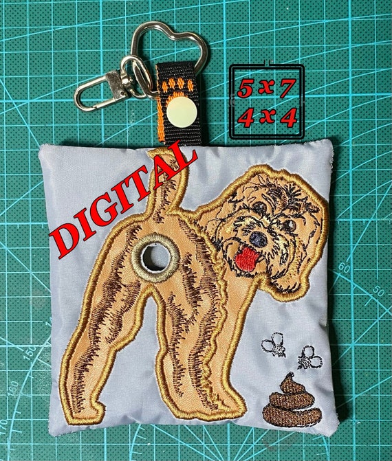 ITH Cockapoo Dog Poop Bag Dispenser Machine Embroidery Design. | Etsy