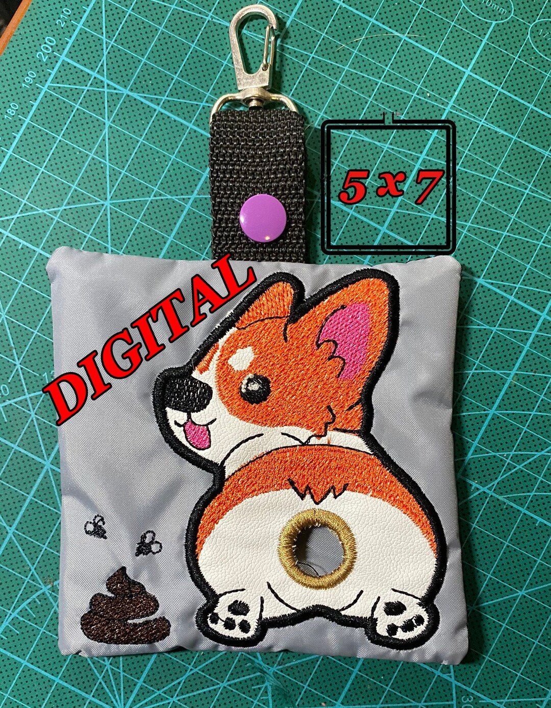 ITH Corgi Poop Bag Dispenser Machine Embroidery Design. Dog Poop Bag ...