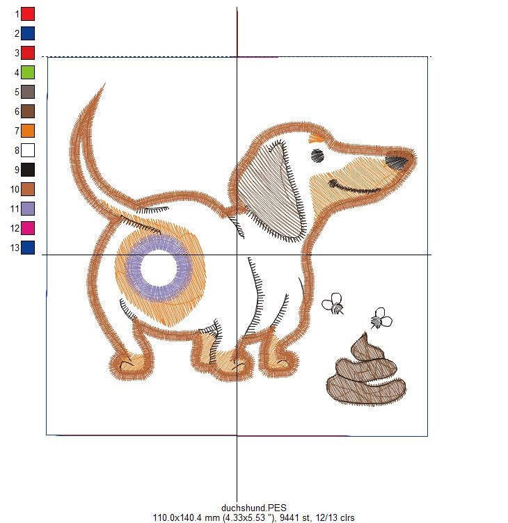 ITH Dachshund Poop Bag Dispenser Machine Embroidery Design. - Etsy UK