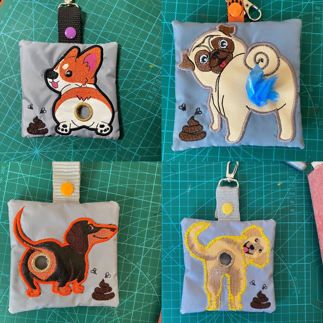 ITH Dog Poop Bag Dispenser Machine Embroidery Design: 4 Breeds (5x7 ...
