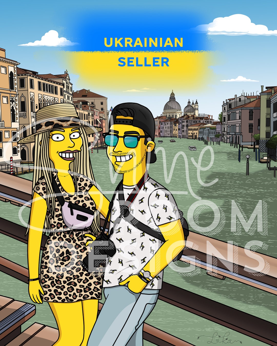 Simpson Style Portrait, Simpsons Family Portrait, Ukrainian Seller ...