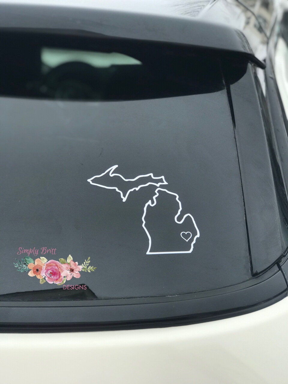 Michigan Outline Decal | Michigan Outline Window Decal | Vinyl Decal ...