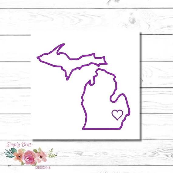 Michigan Outline Decal Michigan Outline Window Decal Vinyl | Etsy