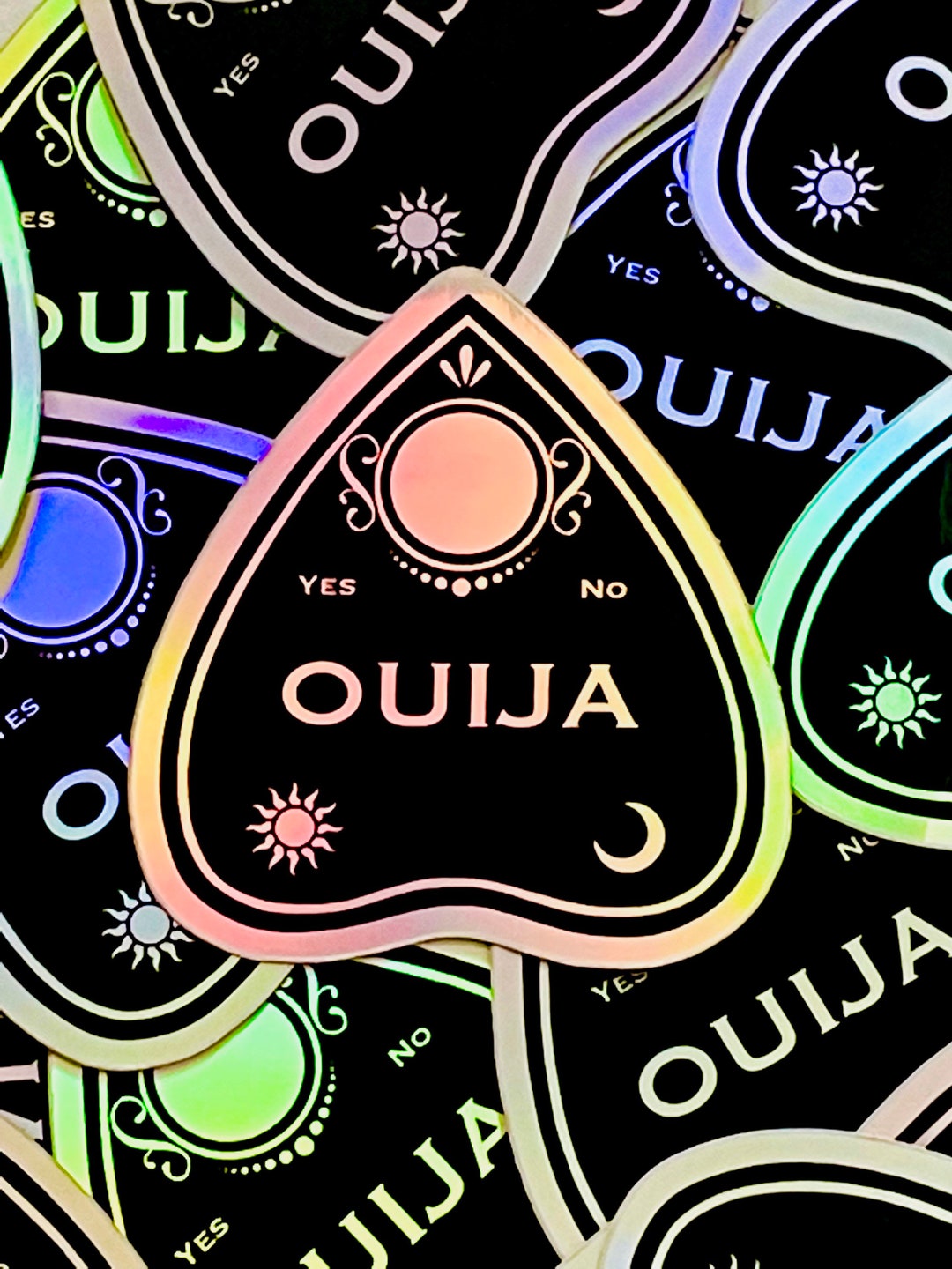Planchette Holographic Sticker, Ouija Board Vinyl Deca, Witchy ...