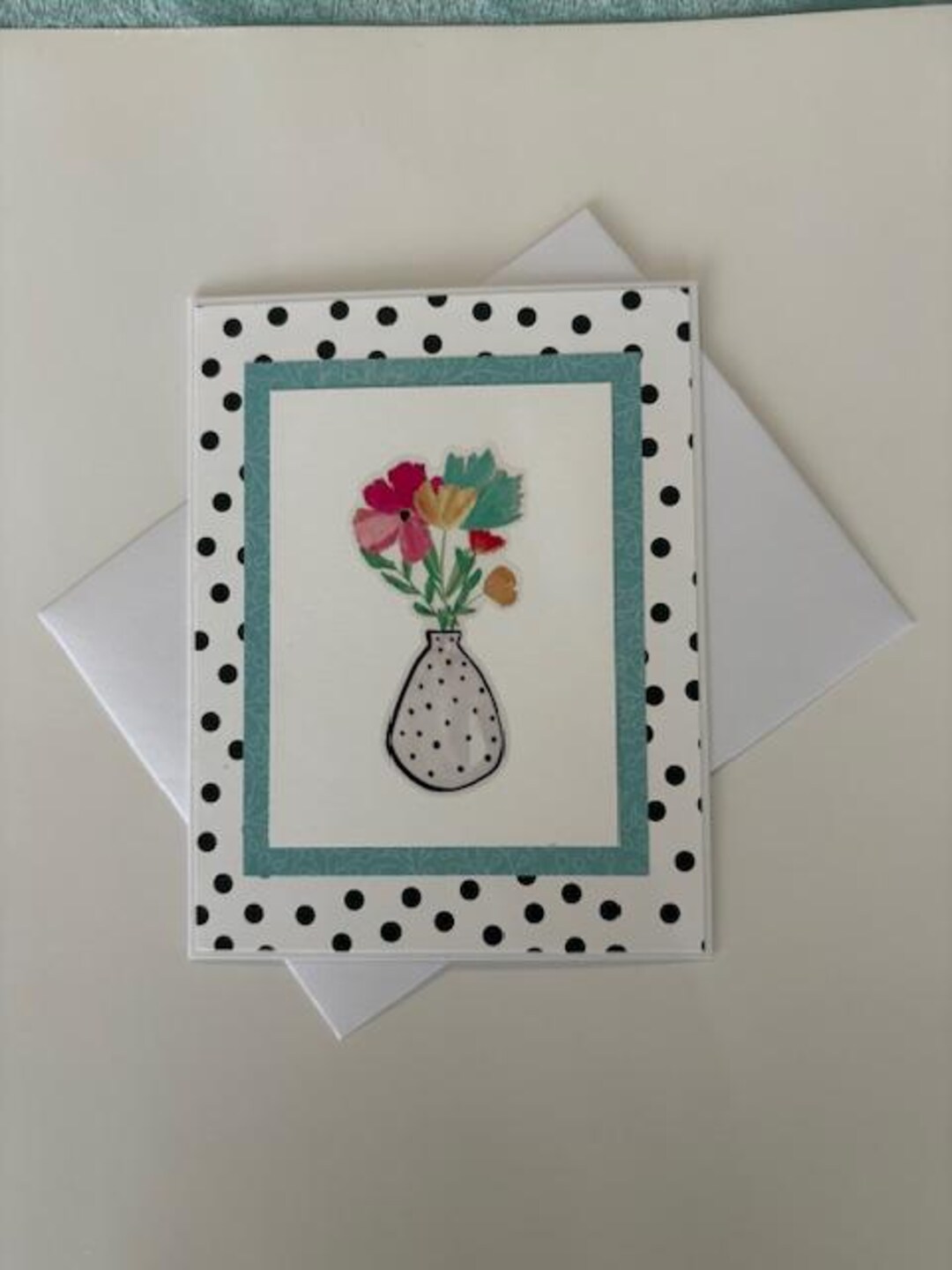 Lovely Flowers. A Handmade Note Card That is Blank on the Inside. All ...