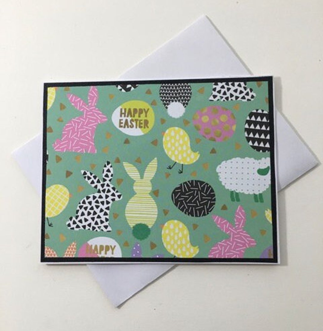 It's Easter Time. A Handmade Note Card That is Blank on the Inside. All ...
