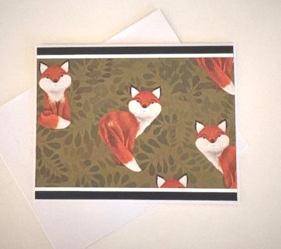 Hey Foxy. A Handmade Note Card That is Blank on the Inside. All ...