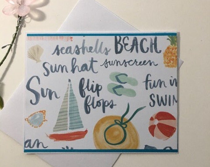 Have a Restful Day at the Beach. A Handmade Note Card That is Blank on ...