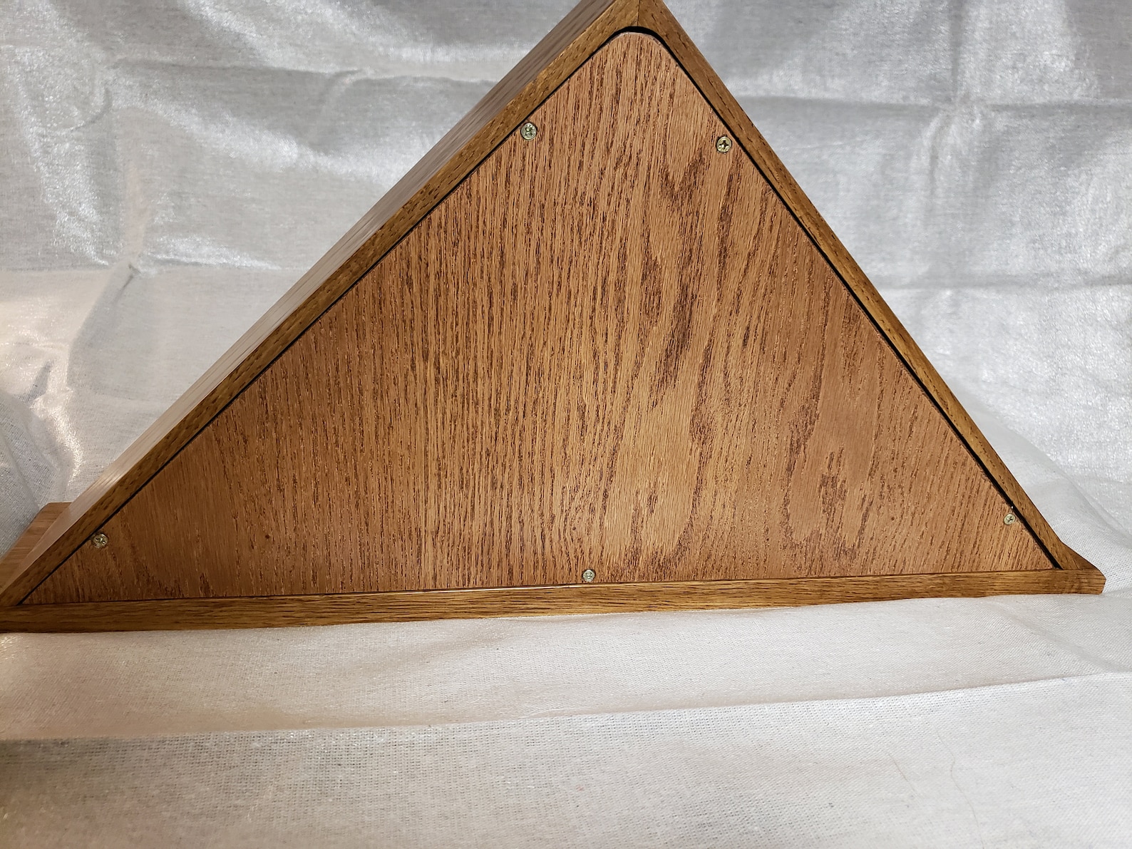 Solid Oak American Flag Display Box Case Military Veteran Shadow Box ...