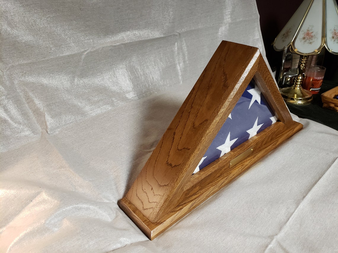 Solid Oak American Flag Display Box Case Military Veteran - Etsy