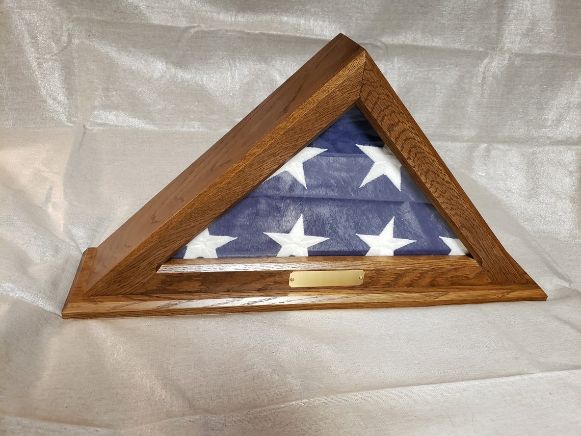 Solid Oak American Flag Display Box Case Military Veteran - Etsy