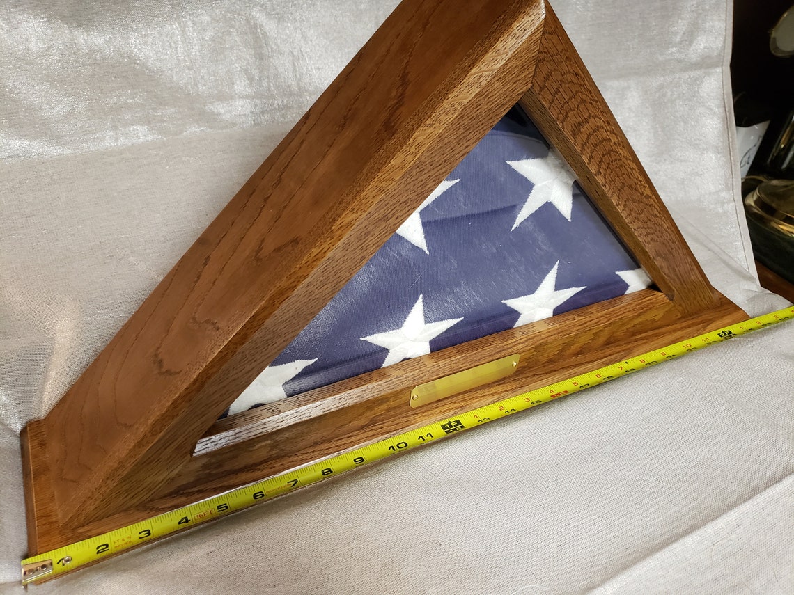 Solid Oak American Flag Display Box Case Military Veteran - Etsy
