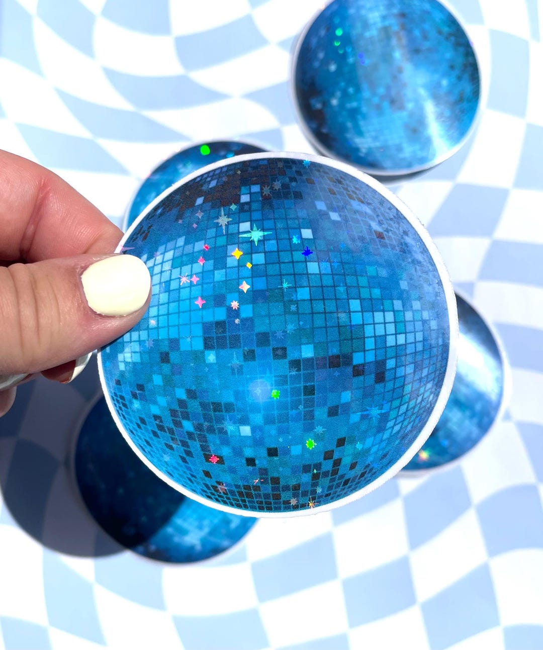 Disco Ball Sticker Blue Disco Ball Sticker Blue Sticker Disco Ball ...