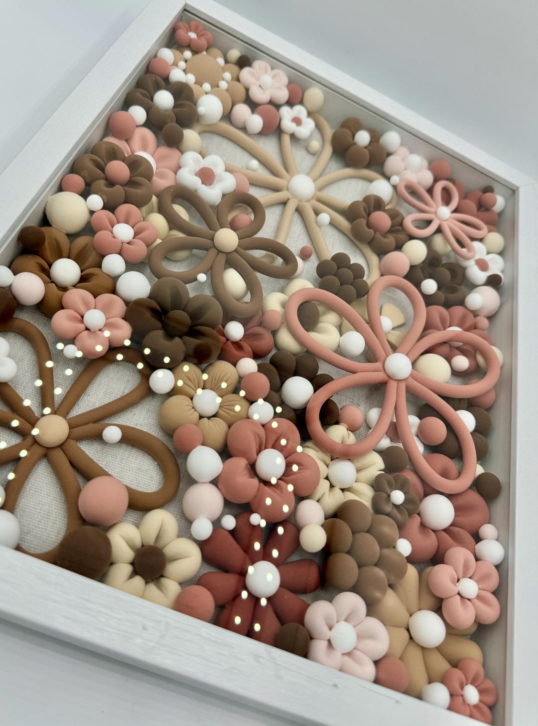 Custom Floral Shadow Box - 16x20”- Foam Clay Flowers - Decorative Wall ...