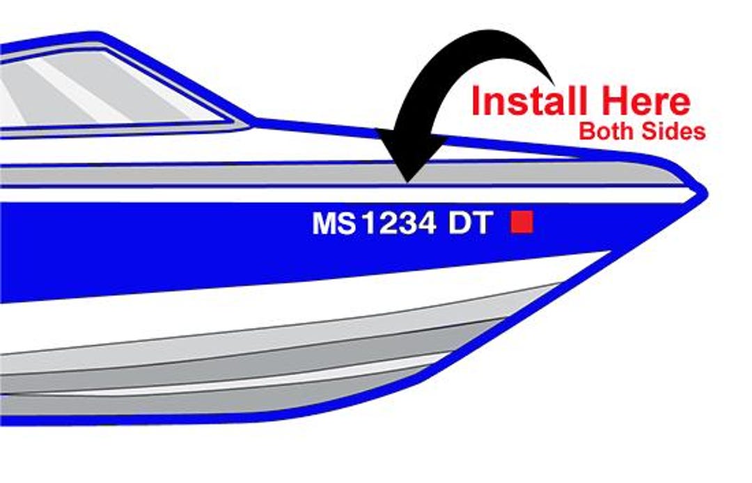 Boat/vessel/pwc Registration Number Decals Set of 2 - Etsy
