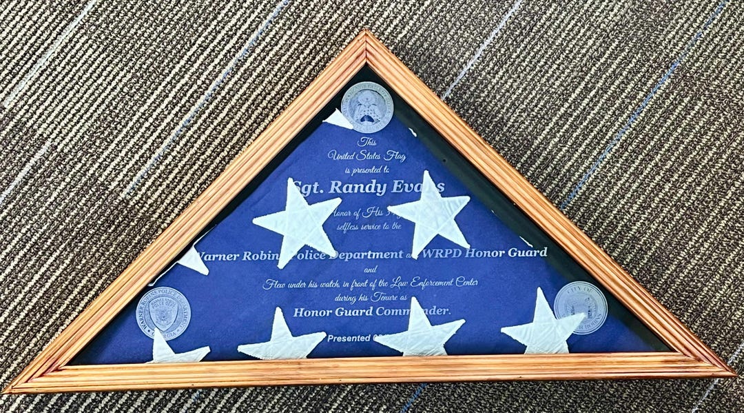 Veteran/retirement Flag Display Case With Custom Laser Etched Glass. - Etsy
