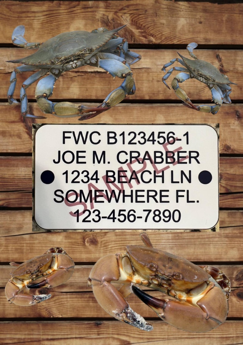Custom Printed Aluminum Crab Trap Tags - Etsy