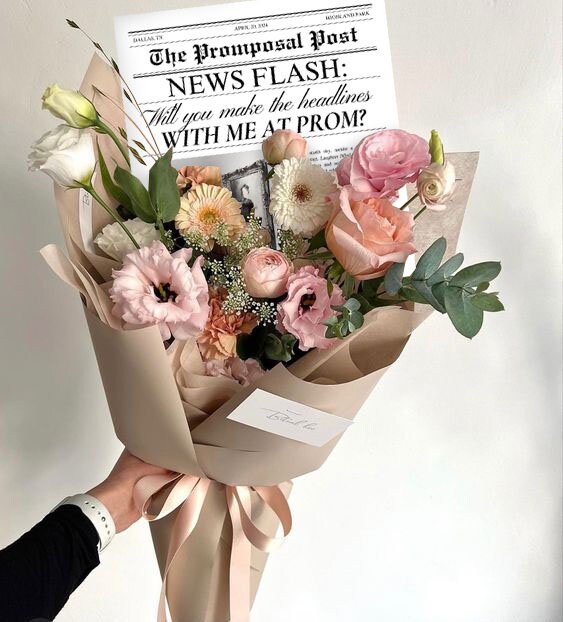 Prom Proposal Newspaper Bouquet Wrap, Custom Newspaper, Dance Proposal ...
